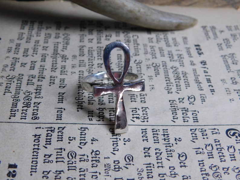 Huge Sterling Silver Ankh Cross Ring. Handmade to Your Size - Etsy