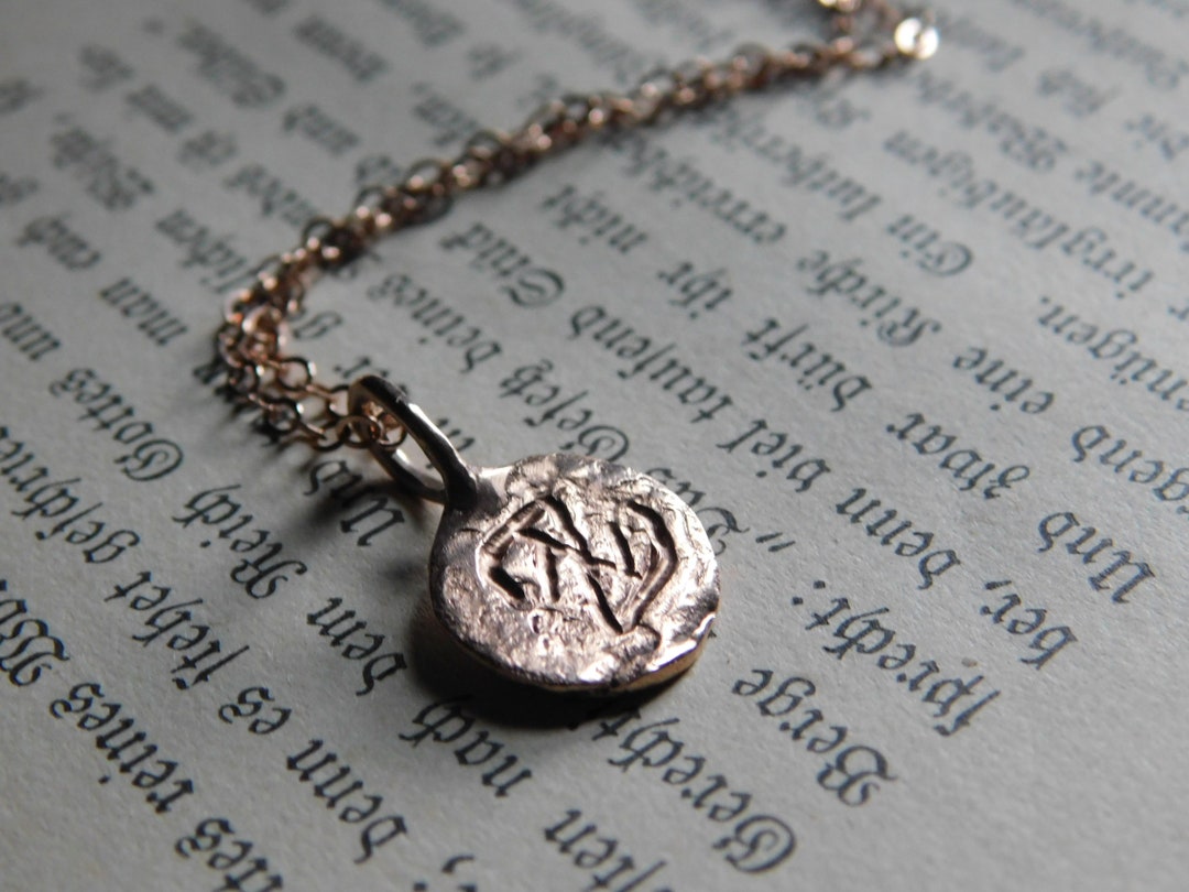 Solid 14K Red Gold Pendant & 14K Rose Gold Filled Chain. Rune Pendant ...