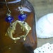 The Delphic Blue Earrings. Brass Dolphins and Royal Blue Czech Glass ...