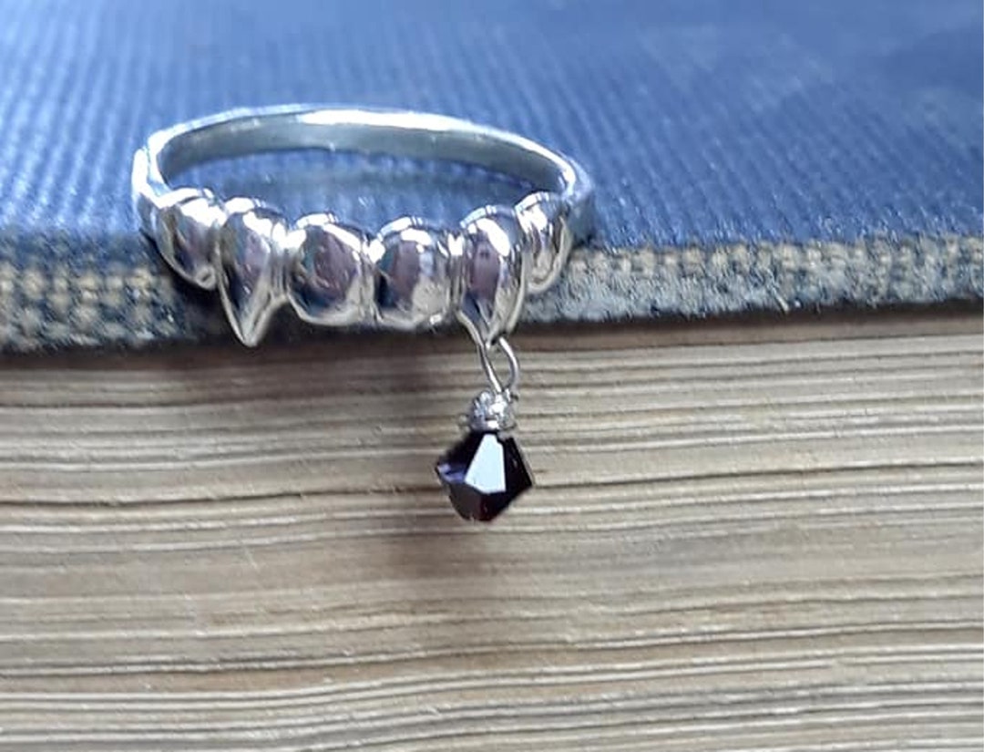 The Once Bitten Vampire Ring . Sterling Silver Vampire Teeth Fang Ring ...