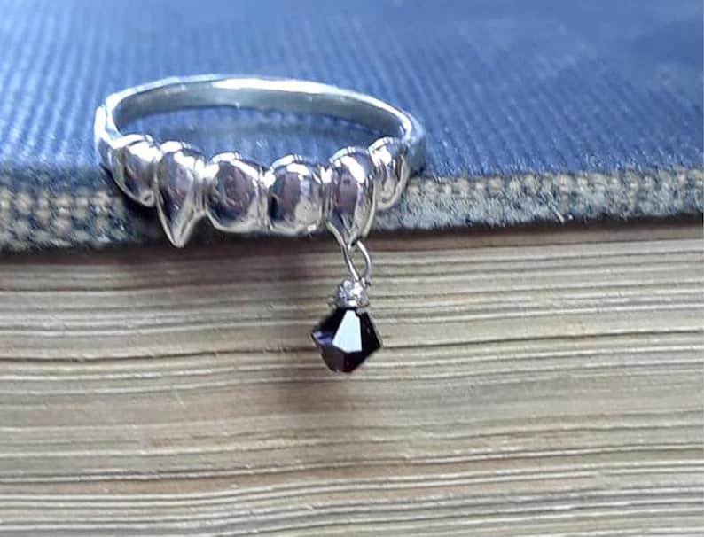 The Once Bitten Vampire Ring . Sterling Silver Vampire Teeth | Etsy