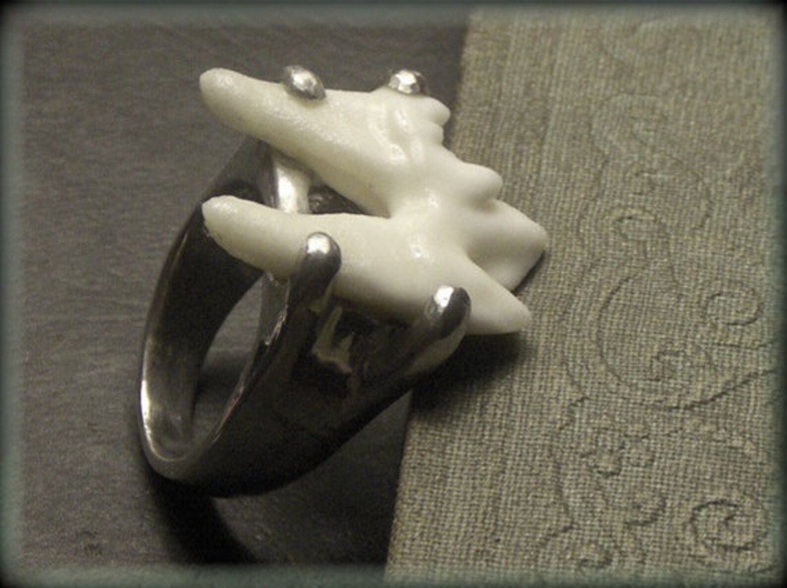 Lycanthrope Ring. Genuine Coyote Molar Tooth Set in Sterling Silver 4 ...
