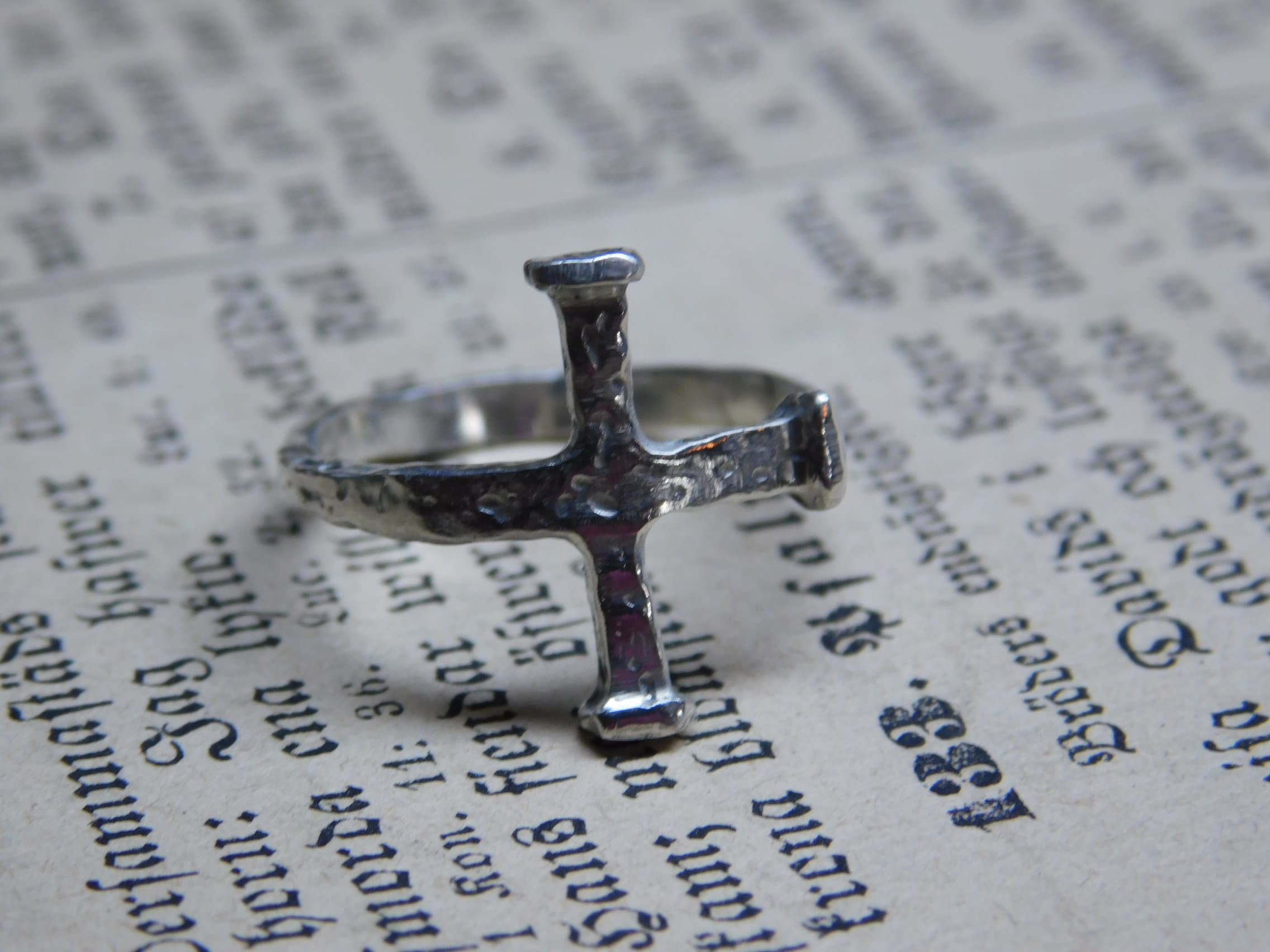 The High Scepter. Sideways Crucifix Cross hammered nail | Etsy