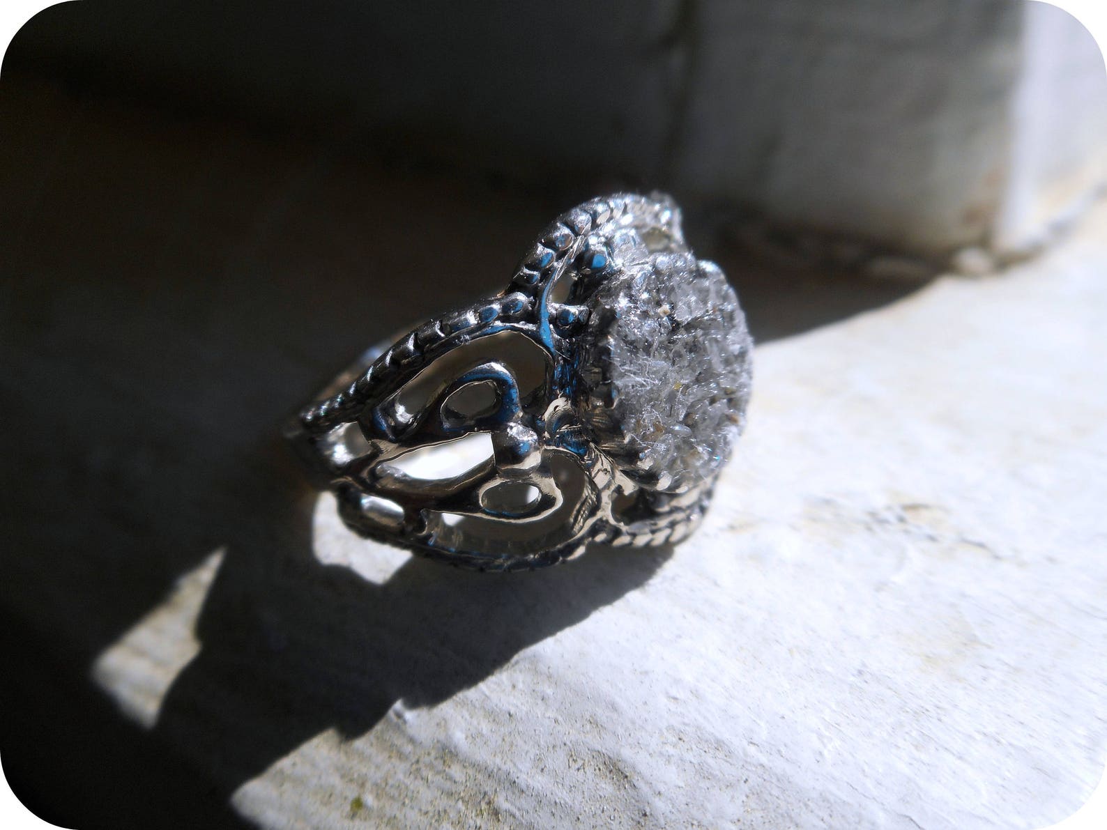 Rough Diamond Engagement Ring. the Duchess of Diamonds. Rough Raw .50 ...