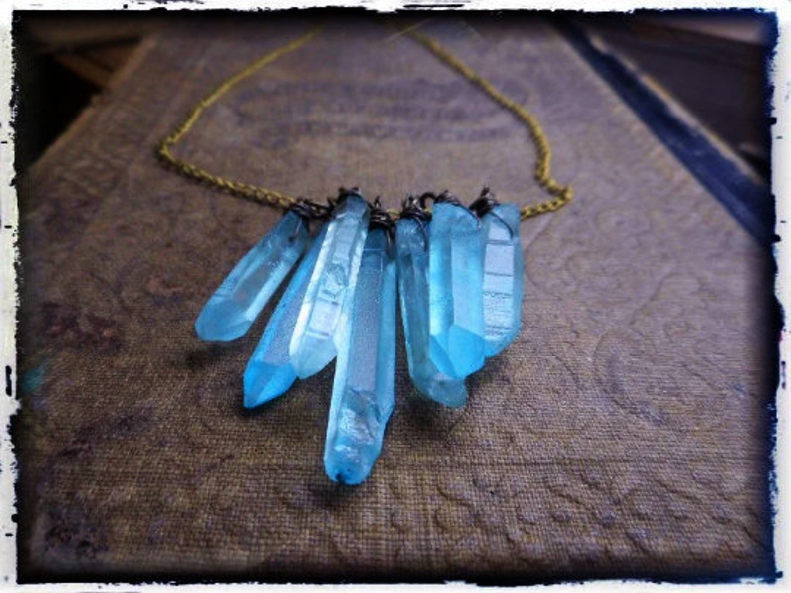 The Blue Ice Quartz Necklace. Rough Crystal Quartz Fringe - Etsy