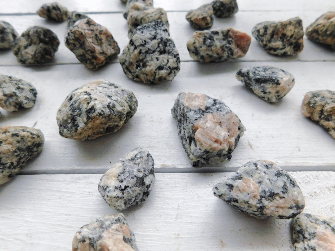 Ancient Gabbro Stones, With Rose Quartz. Rough Uncut Stones for ...