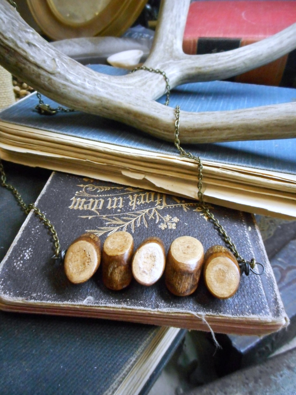 KINDLING. Rustic Wood Twig Bead Necklace. - Etsy