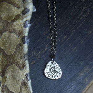 JERA RUNE. Hand Cast Sterling Silver Elder Futhark Marking Pendant ...