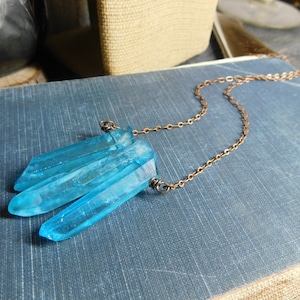 The Blue Ice Quartz Necklace. Rough Crystal Quartz Fringe Necklace ...