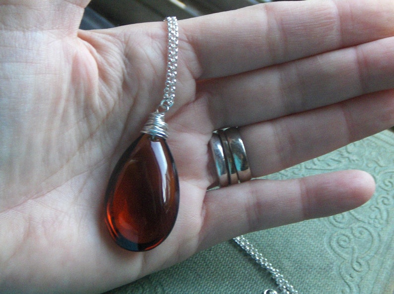 AMBER FIRE Whiskey Colored Crystal and Sterling Silver | Etsy