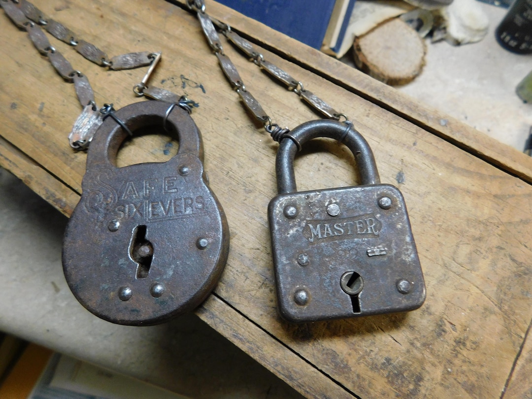 The Chain Gang. Antique Rusty Prison Padlock Grunge Necklace Choice of ...