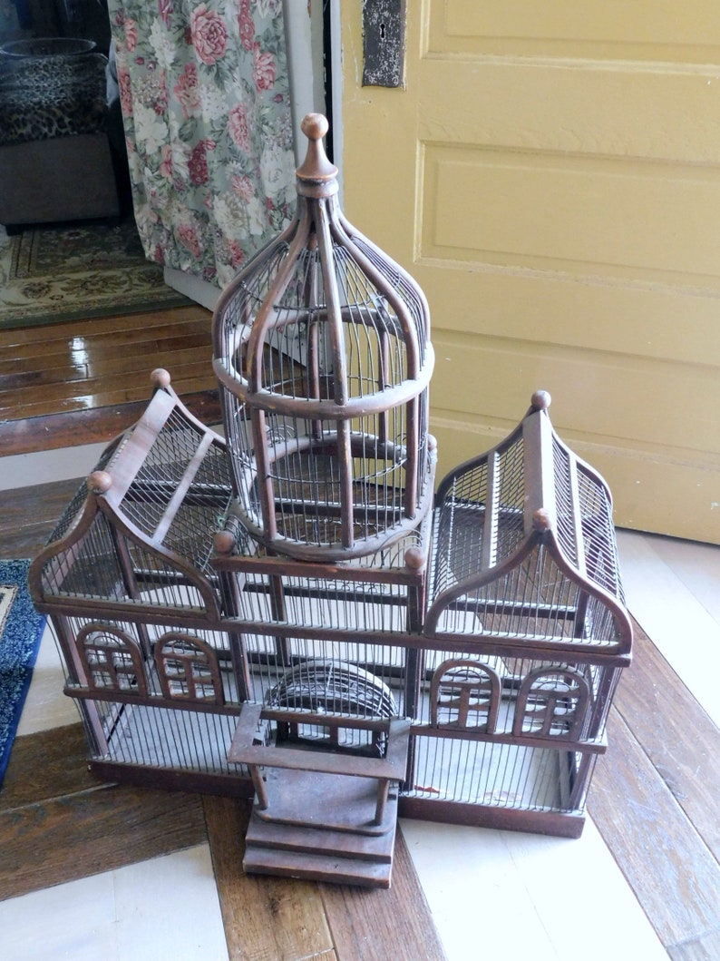 Antique Elegant Victorian Gothic Era Wooden Birdcage. French - Etsy