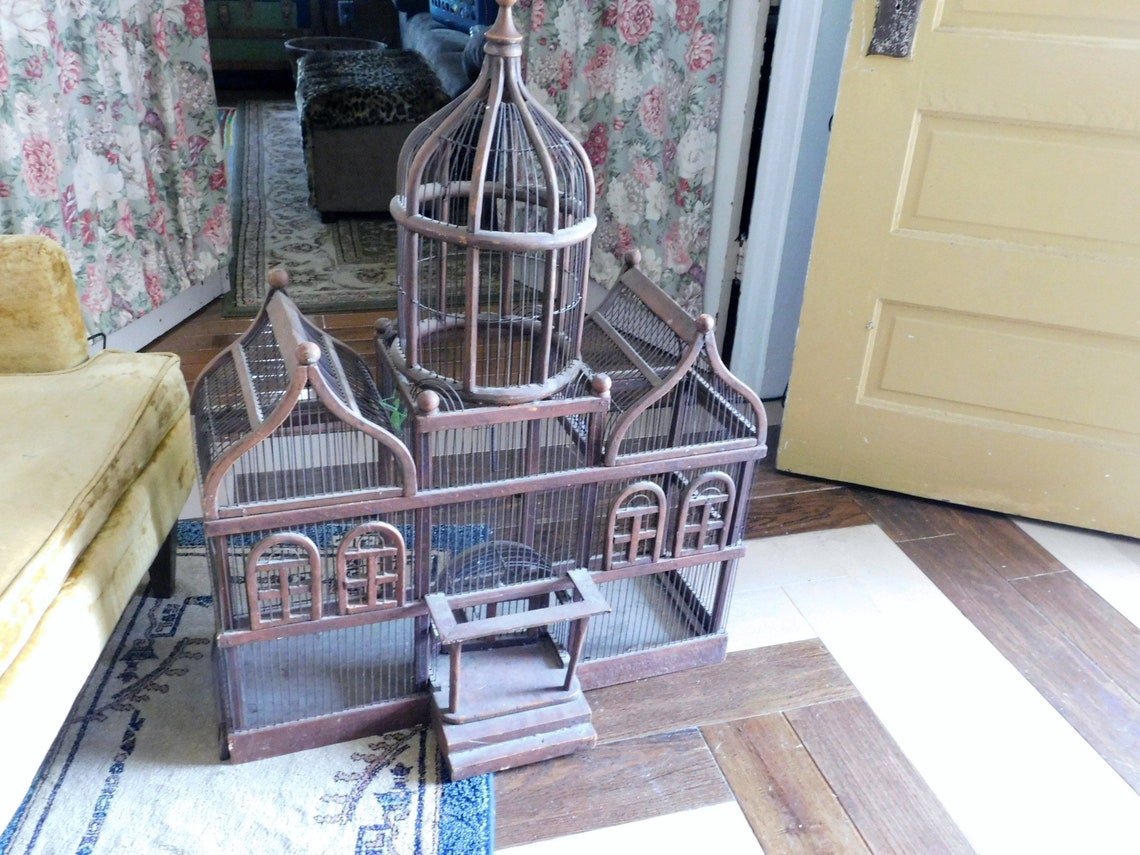 Antique Elegant Victorian Gothic Era Wooden Birdcage. French - Etsy