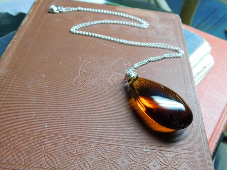 AMBER FIRE Whiskey Colored Crystal and Sterling Silver | Etsy