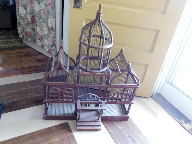 Antique Elegant Victorian Gothic Era Wooden Birdcage. French - Etsy