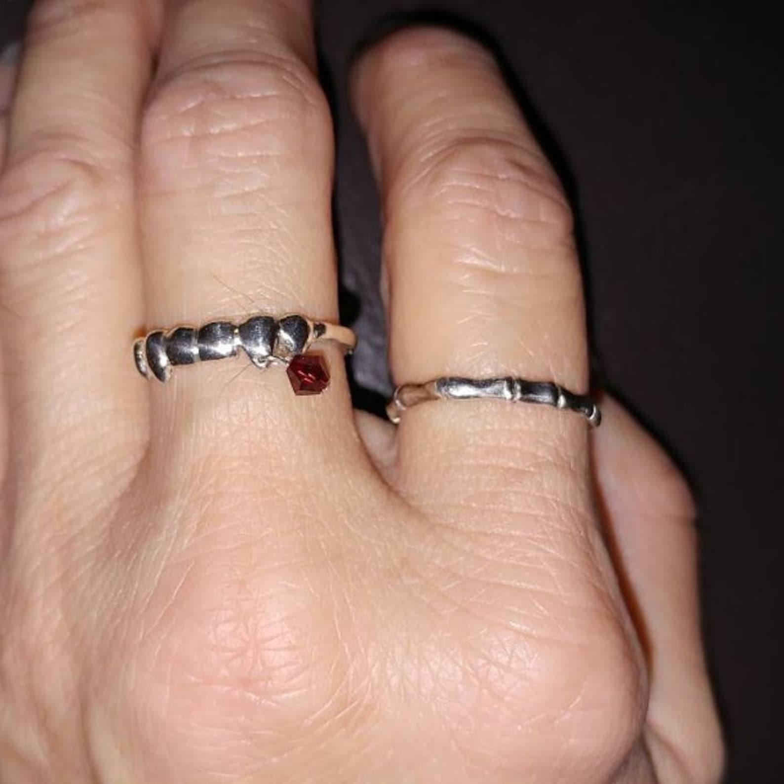 The Once Bitten Vampire Ring . Sterling Silver Vampire Teeth | Etsy