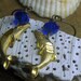 The Delphic Blue Earrings. Brass Dolphins and Royal Blue Czech Glass ...