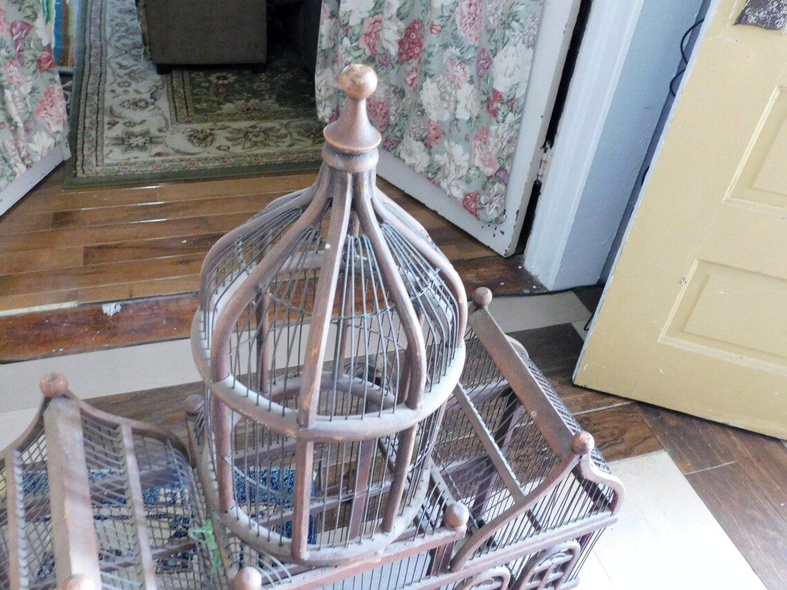 Antique Elegant Victorian Gothic Era Wooden Birdcage. French - Etsy