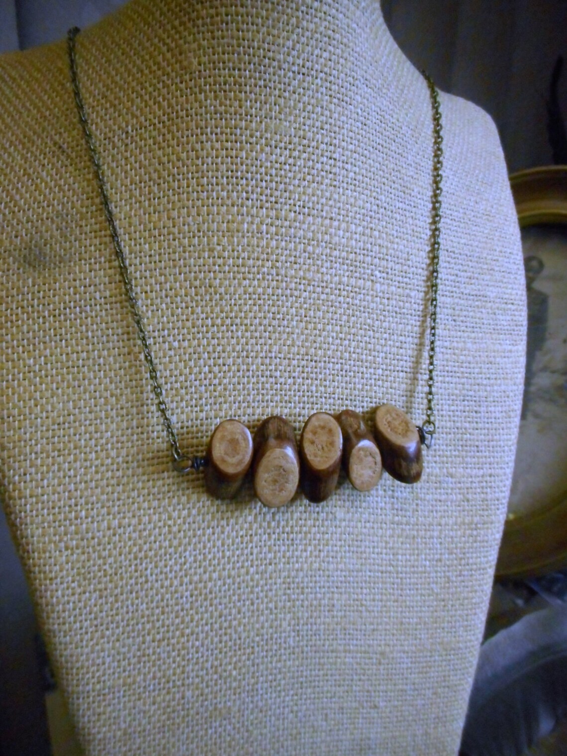 KINDLING. Rustic Wood Twig Bead Necklace. - Etsy