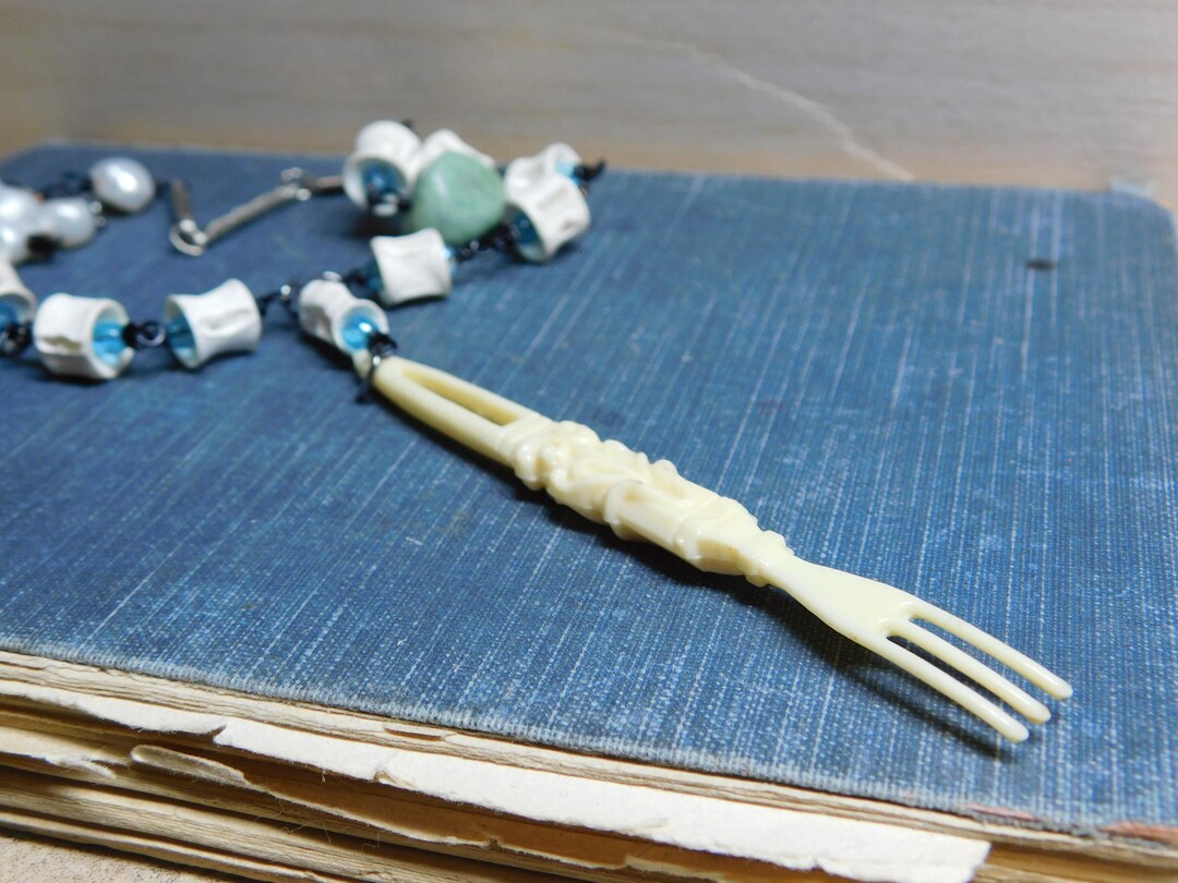 King Triton's Last Meal. Genuine Pearl, Shark Vertebra Bones, Blue ...