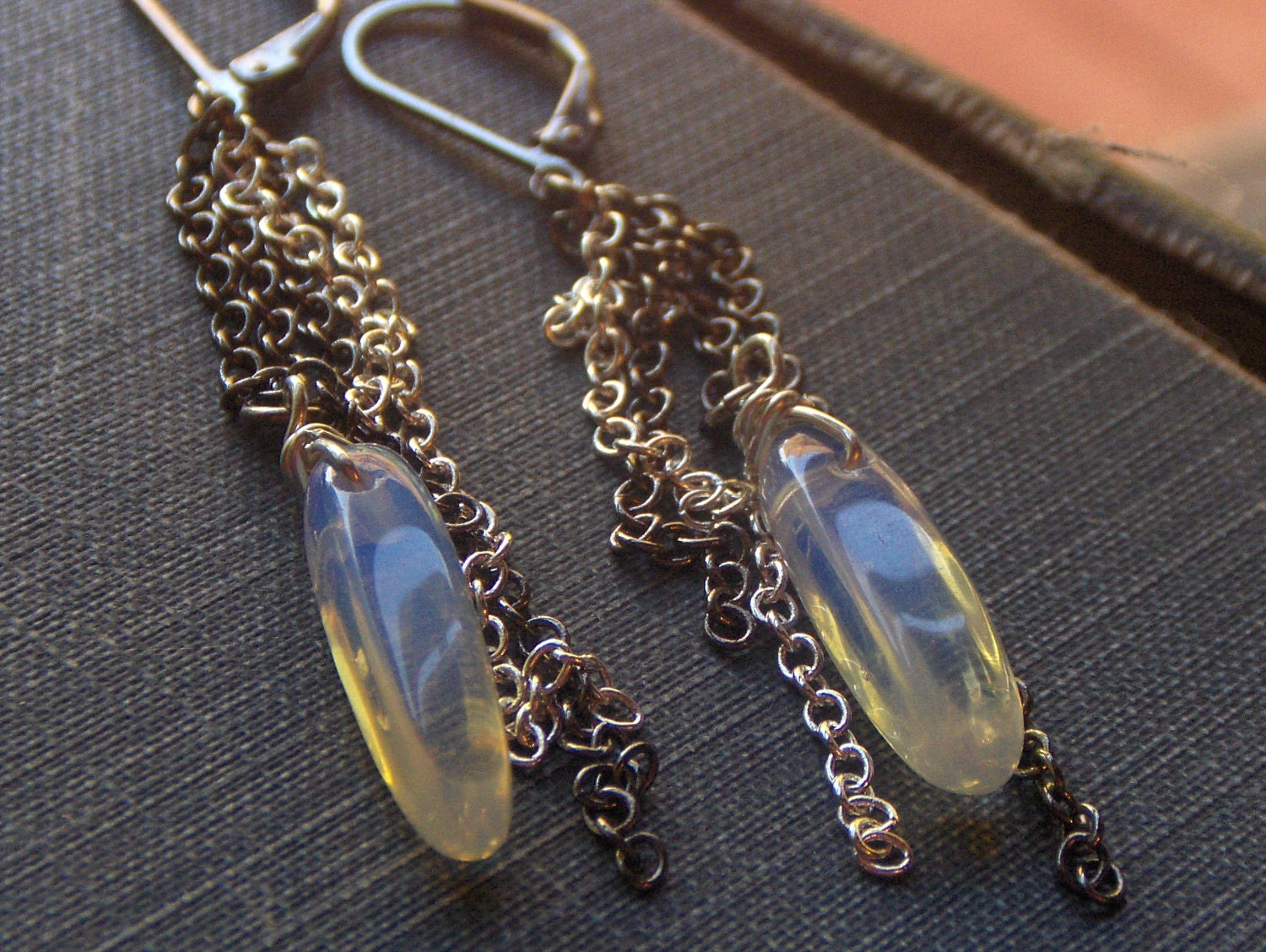 Storm (earrings) Opalite Daggers and Chain Fringe Bohemian Gypsy # ...