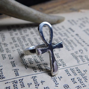 Huge Sterling Silver Ankh Cross Ring. Handmade to Your Size Ancient ...