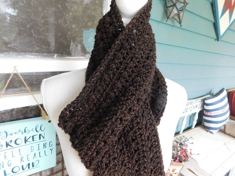 Mahogany Singe. Deluxe Super Long Texture, Braided Fringe Boho Scarf # ...
