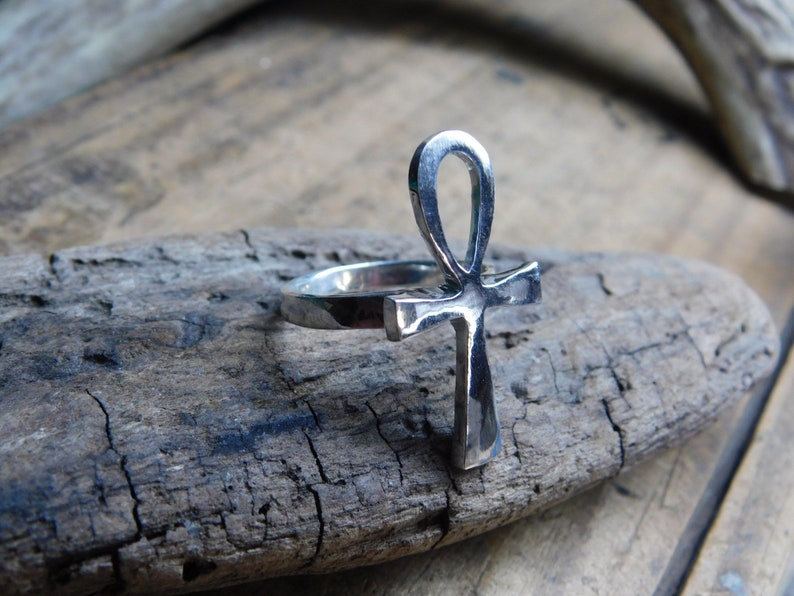 Huge Sterling Silver Ankh Cross Ring. Handmade to Your Size - Etsy