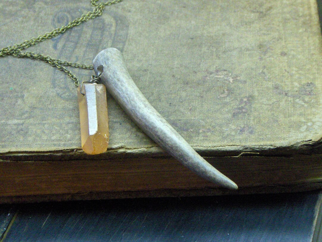 Bonfires in the Forest. Iridescent Glowing Fire Orange Quartz and Deer ...