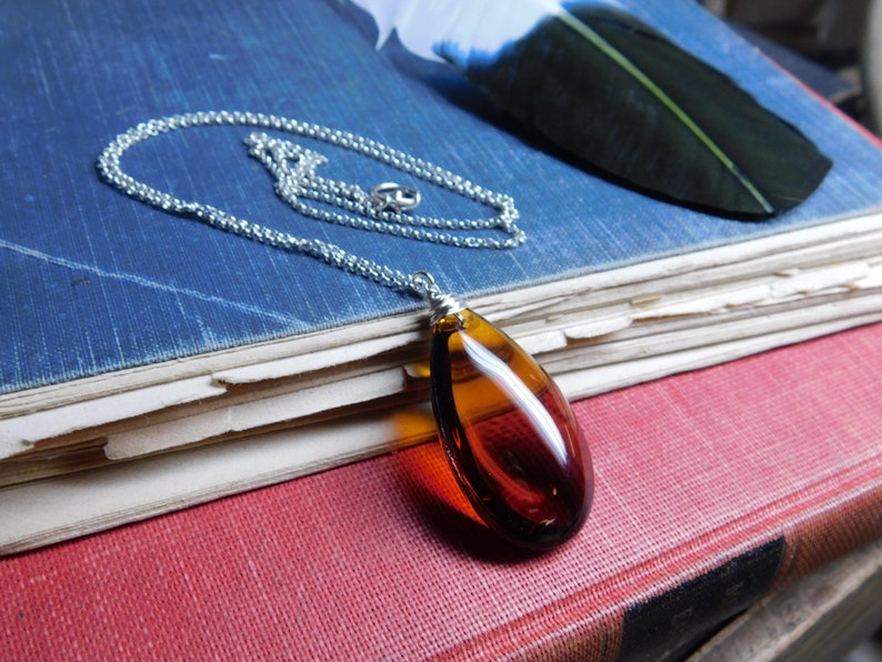 AMBER FIRE Whiskey Colored Crystal and Sterling Silver | Etsy