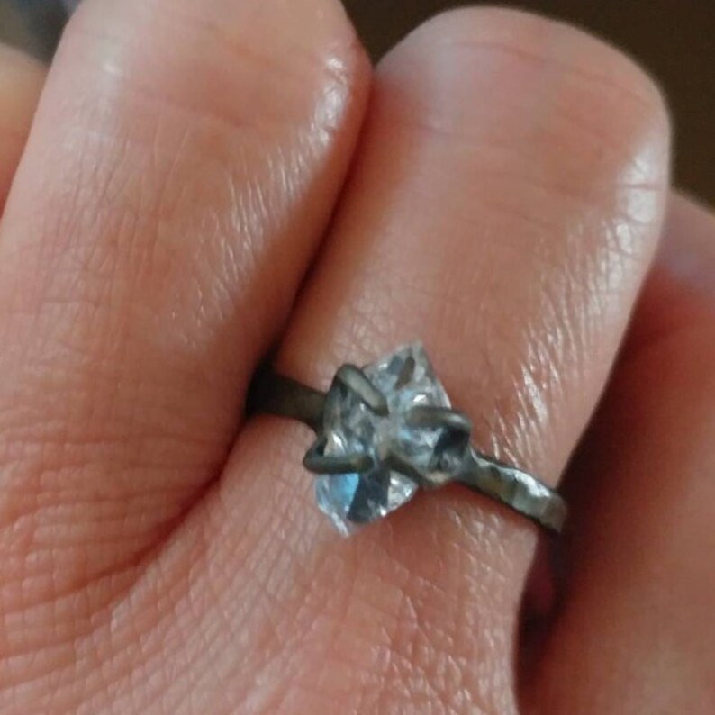 BETROTHED. Handmade Goth Engagement Ring 1.25-1.5 CT Herkimer - Etsy