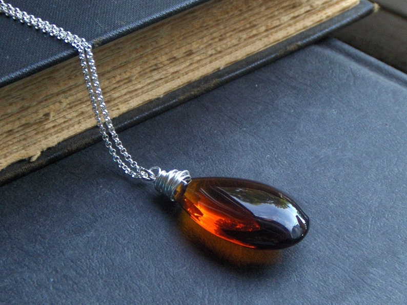 AMBER FIRE Whiskey Colored Crystal and Sterling Silver | Etsy