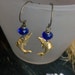 The Delphic Blue Earrings. Brass Dolphins and Royal Blue Czech Glass ...