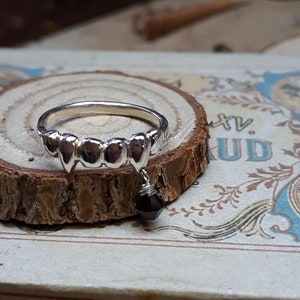 The Once Bitten Vampire Ring . Sterling Silver Vampire Teeth Fang Ring ...