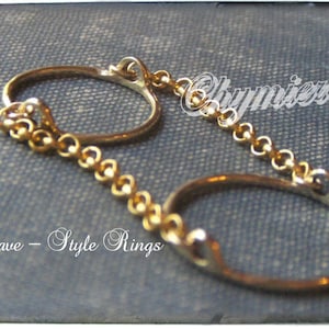 SLAVE Double Chain Connected Rings 10K Yellow Gold Chain Connected ...