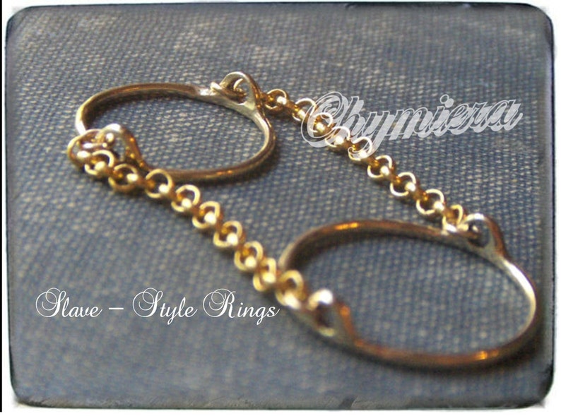 SLAVE Double Chain Connected Rings 10K Yellow Gold Chain - Etsy