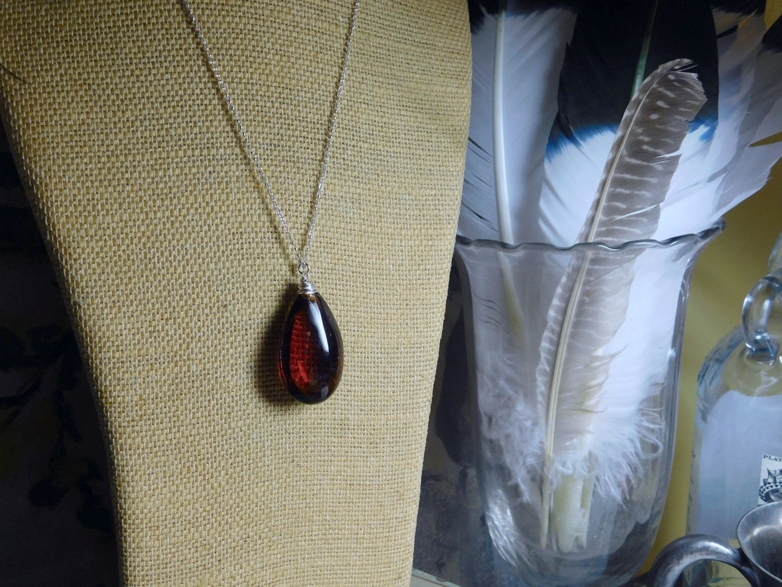 AMBER FIRE Whiskey Colored Crystal and Sterling Silver - Etsy