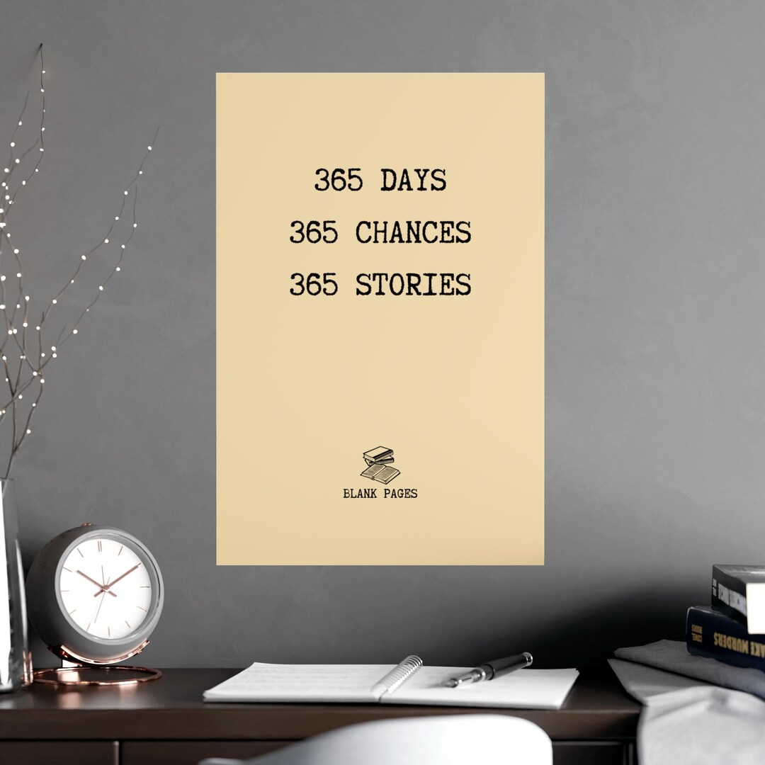 365 Days, 365 Chances, 365 Stories Poster - Etsy