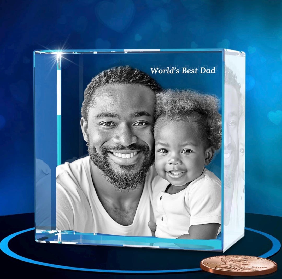 Custom 3D Crystal Photo Portrait: Laser Engraved K9 Glass Keepsake - Etsy