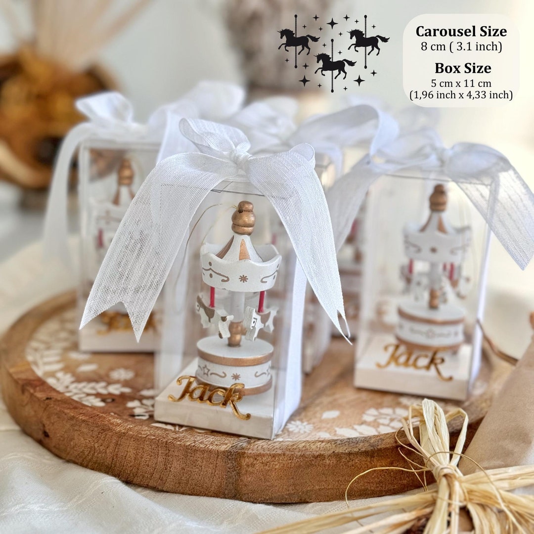 Personalized Carousel Baby Shower Favor: Wooden Keepsake Gift, 1st ...