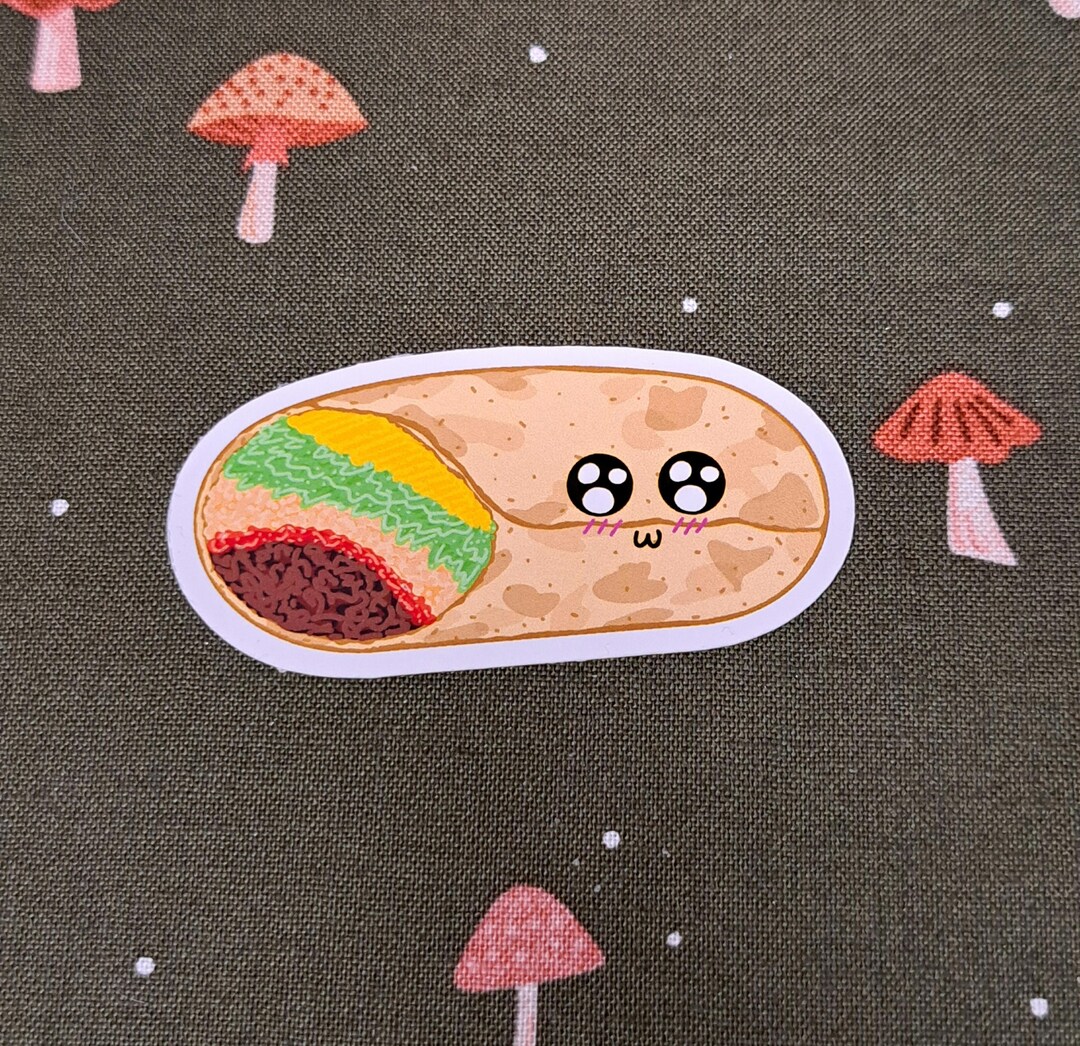 Cute Burrito Sticker - Etsy