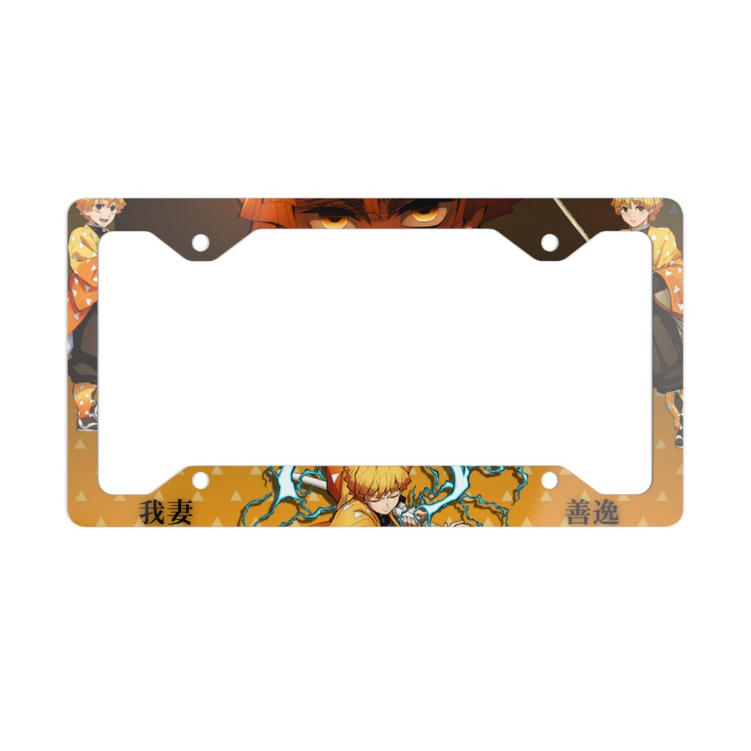 Agatsuma Zenitsu License Plate Frame, Anime Plate Frame, Demon Slayer ...