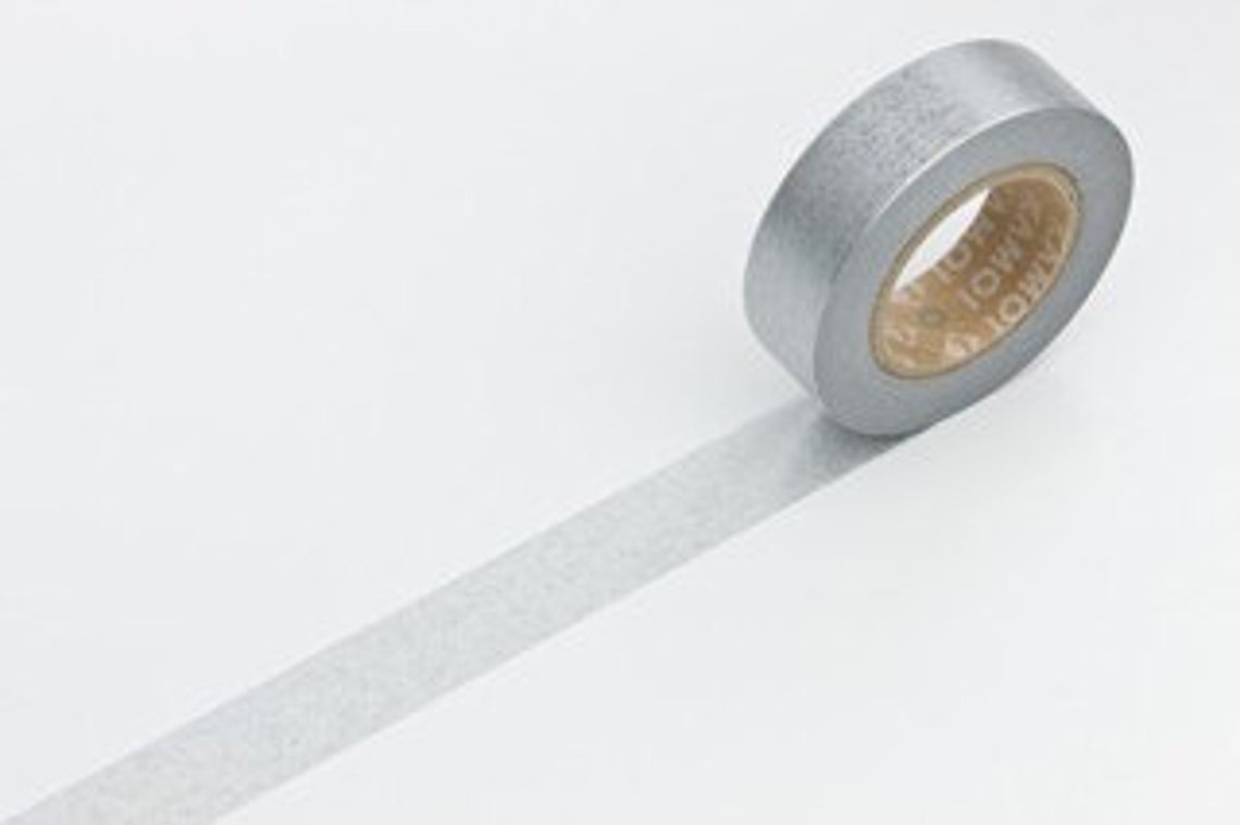 Silver Washi Tape Silver Solid SILVER Tape 15mm Masking Tape | Etsy