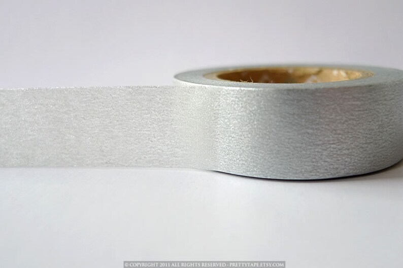 Silver Washi Tape Silver Solid SILVER Tape 15mm Masking Tape | Etsy