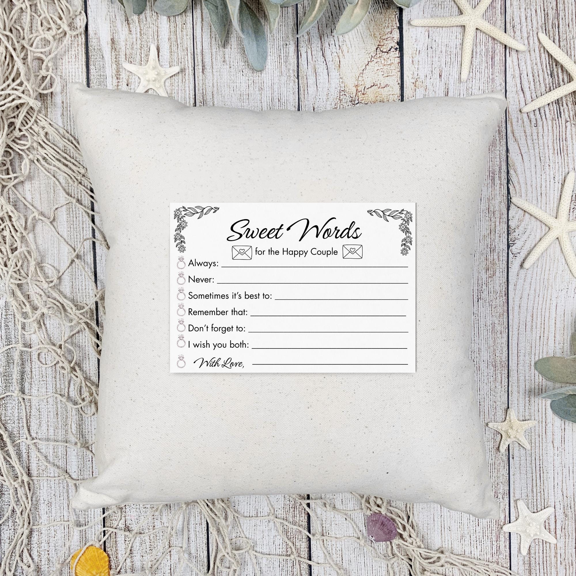 Wedding Advice Cards: Editable Template for Bridal Shower (canva ...