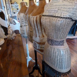 Vintage Inspired Dress Form Mannequin Sheet Music Butterfly - Etsy