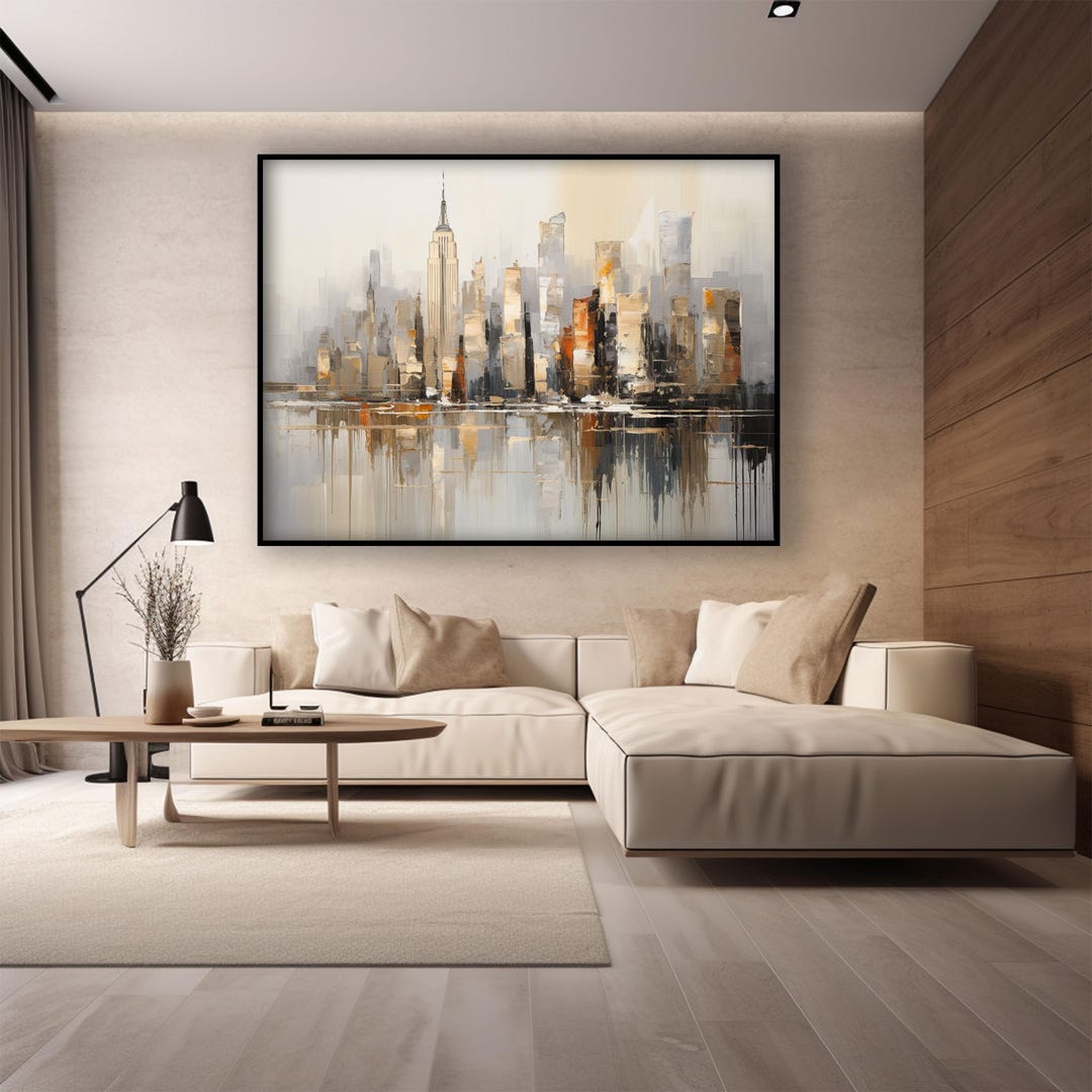 Abstract New York City Oil Painting: Modern Home Decor - Etsy