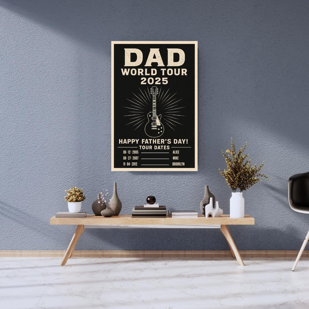 Custom Rock Star Dad Tour Poster • Father’s Day Gift • Personalised ...