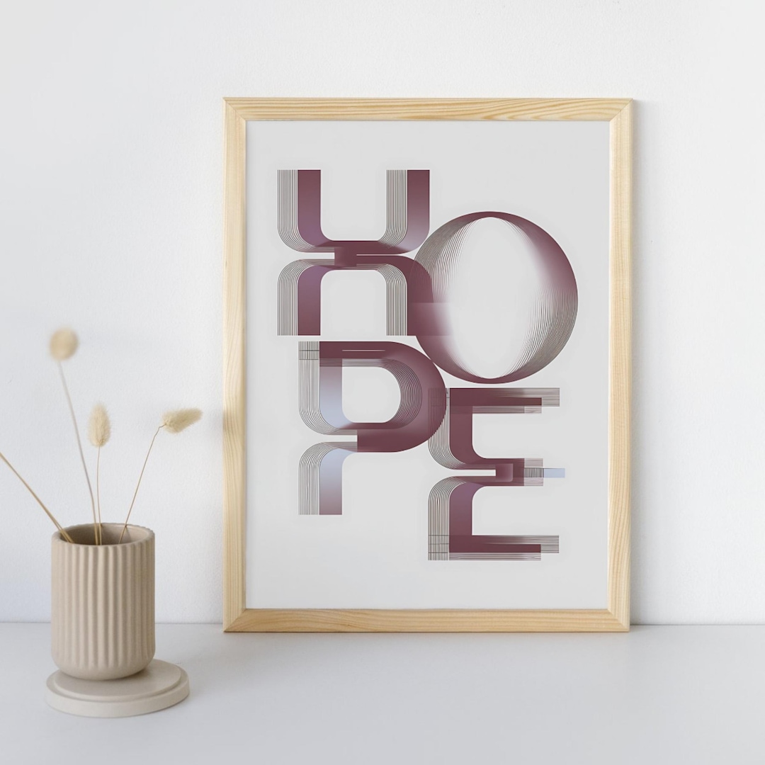 Modern Abstract Typography Art Print, Geometric Digital Download ...