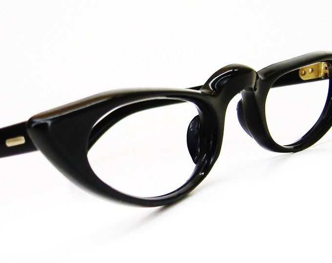 Vintage Black Pointy Cateye Eyeglasses Eyewear Frame France - Etsy